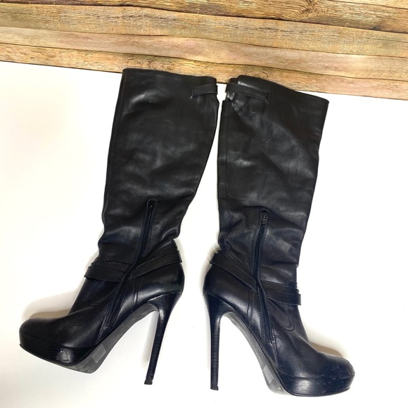 BCBGeneration | Shoes | Bcbg Knee Boot Leather Upper Black 85 | Poshmark